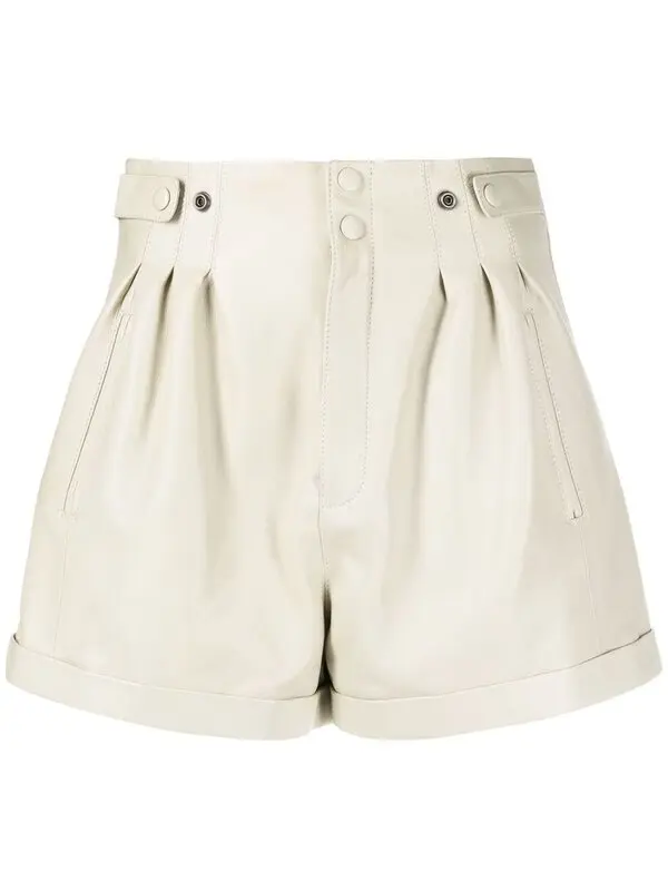 Saint Laurent High-waisted Leather Shorts