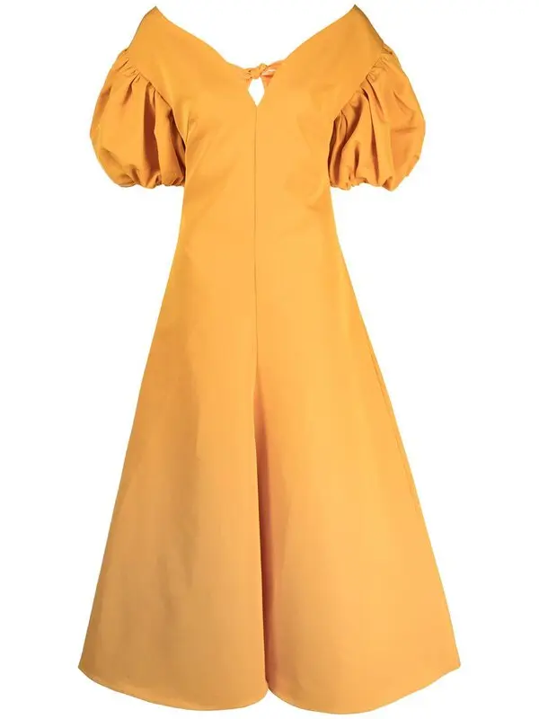 Rosie Assoulin Short Puff Sleeves Gown