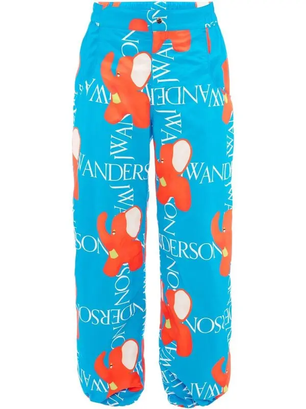 JW Anderson Logo-print Wide-leg Trousers - Blue