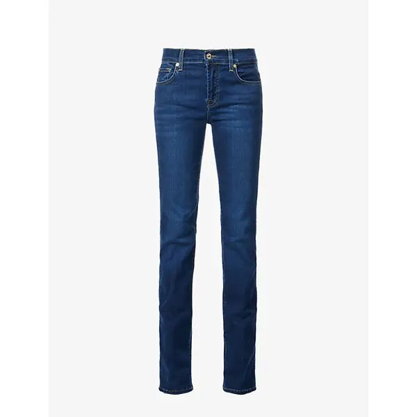 7 For All Mankind Bootcut Mid-rise Stretch-denim Jeans - Rinsed Indigo