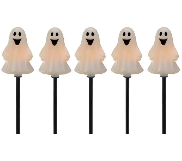NORTHLIGHT Set Of Five Ghost Shaped Pathway Mar Kers