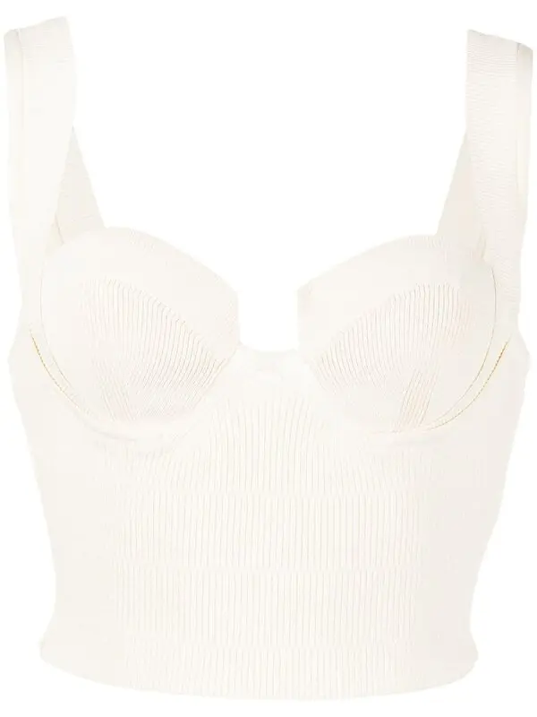 Altuzarra Nyneve Ribbed-knit Cropped Top