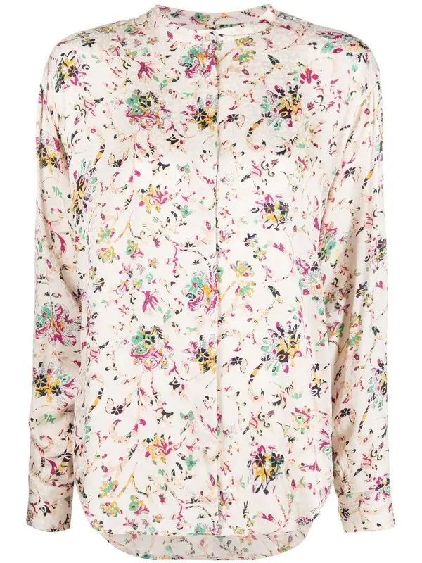 MARANT ETOILE Catchell Floral-print Blouse - Neutrals