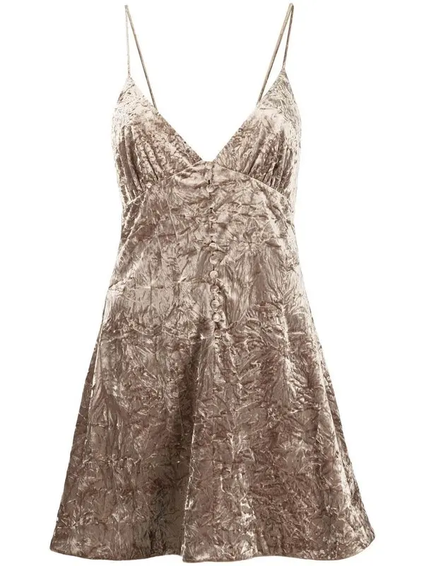 Saint Laurent Spaghetti-strap Mini Dress - Brown