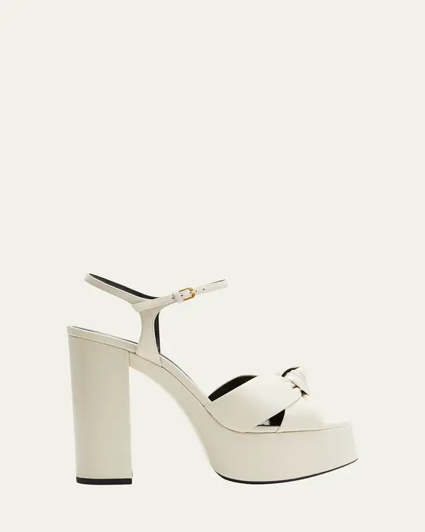 Saint Laurent Bianca Platform Sandals - Cream