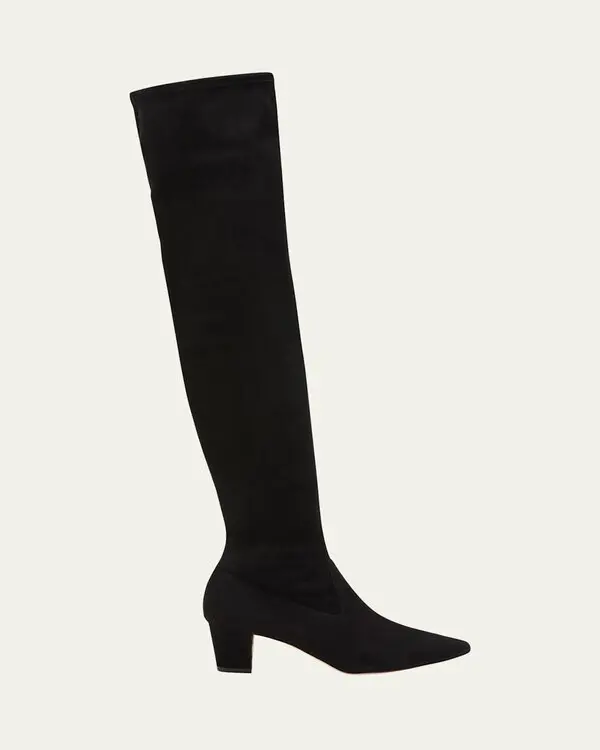 Manolo Blahnik Lupasca Over-the-knee Suede Boots - Black
