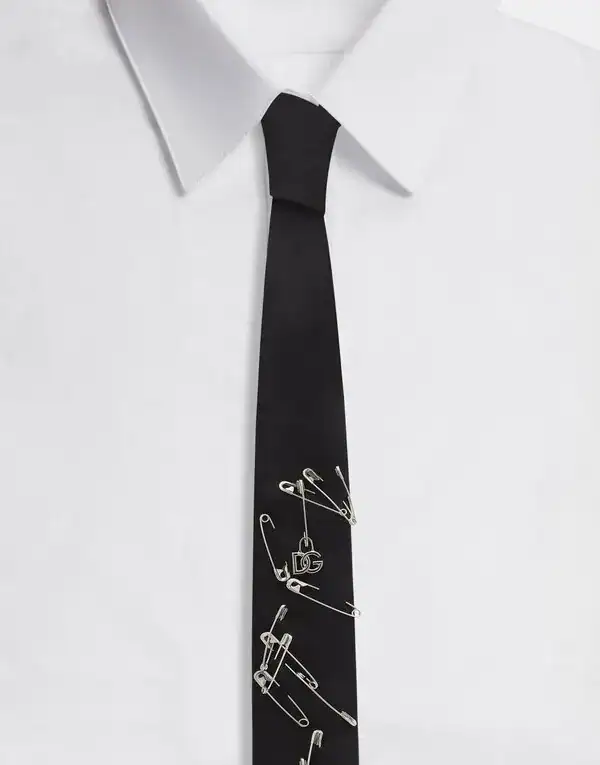Dolce & Gabbana 6-Cm Silk Blade Tie With Safety Pins - Black
