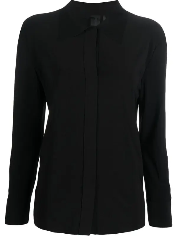 Norma Kamali Plain Long-sleeve Shirt - Black