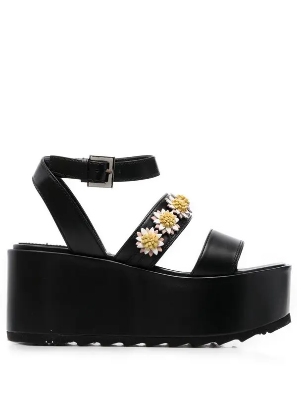 FABRIZIO VITI Flower-appliqué Detail 80mm Sandals