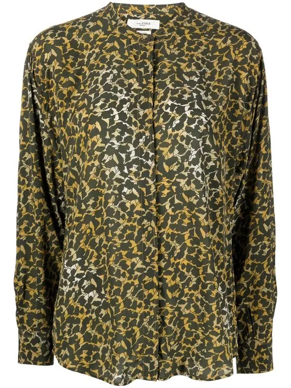 MARANT ETOILE Catchell Leaf-print Shirt - Green