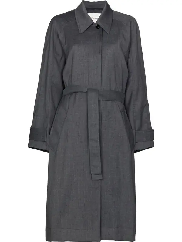LOW CLASSIC Belted Single-breasted Trench Coat