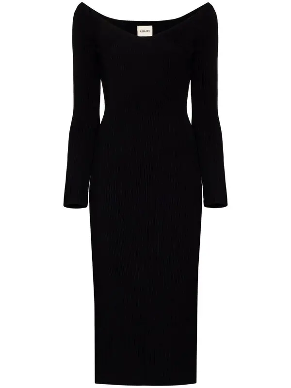 Khaite The Pia Ribbed-knit Midi Dress