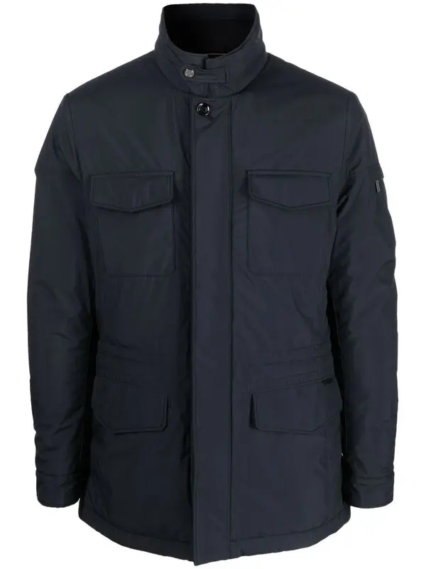 MOORER Button-fastening Long-sleeve Jacket - Blue