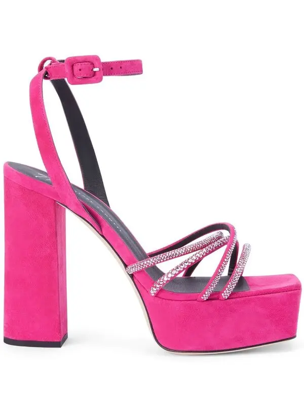 GIUSEPPE ZANOTTI 120mm Arhama Embellished Platform Sandals - Pink