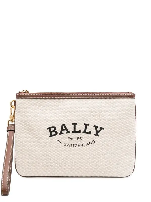 Bally Certhe Logo-print Clutch - Neutrals