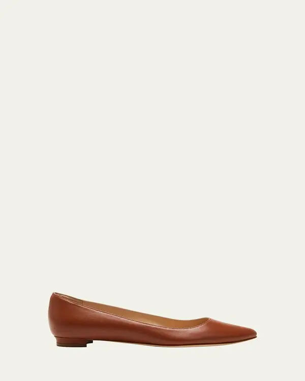 Manolo Blahnik Lanza Bb Ballerina Flats - Brown