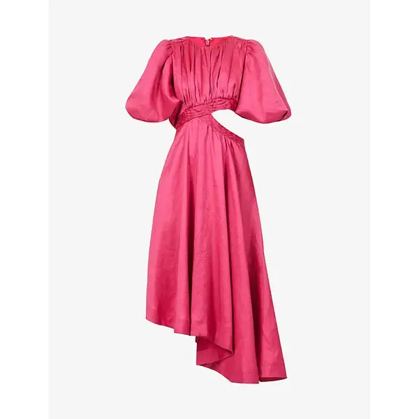 full length linen dress French Riviera Linen Dress Toffee / S main image 0
