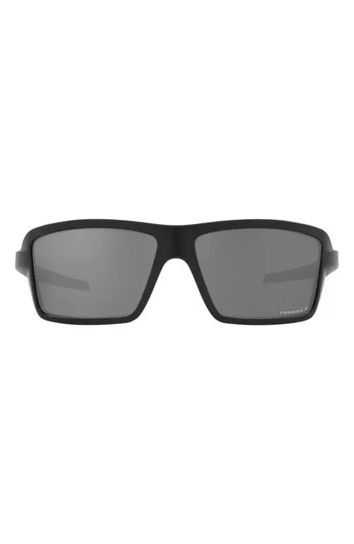 Oakley 63mm Polarized Oversized Rectangle Sunglasses - Matte Black