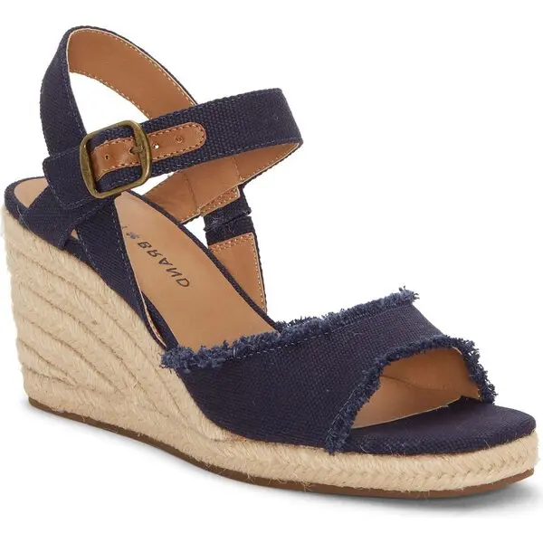 Lucky Brand Espadrille Wedge Sandal - Indigo Fabric