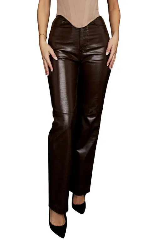 Black Leather House Of Cb Inaya Trousers HOUSE OF CB INAYA BLACK