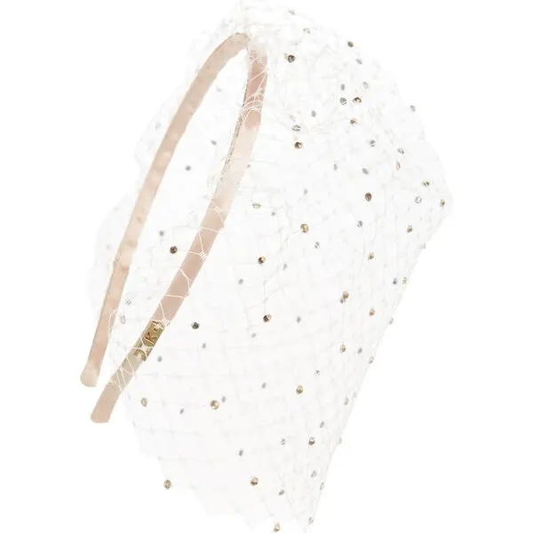 Eugenia Kim Crystal Veil Satin Headband - Blush