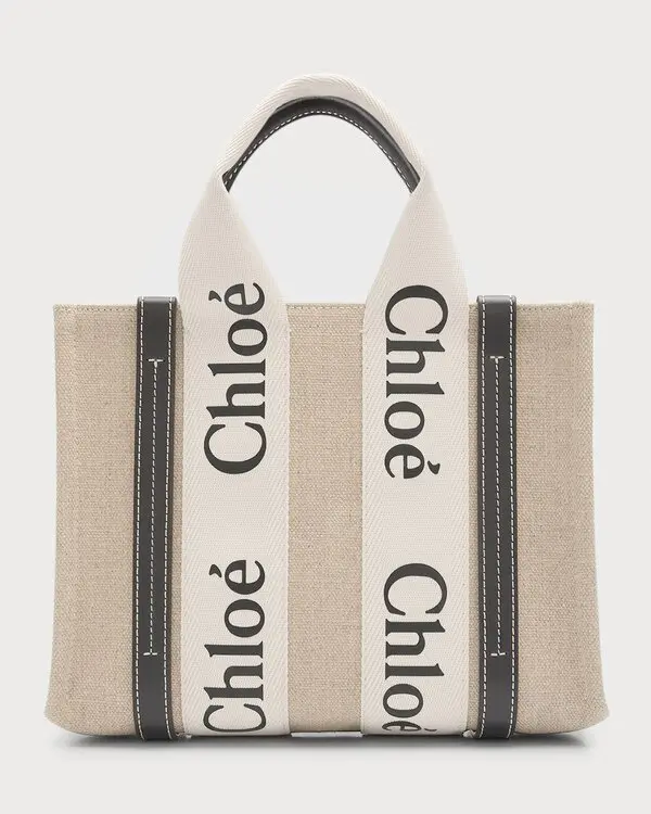 Chloé Woody Small Tote Bag - White/blue