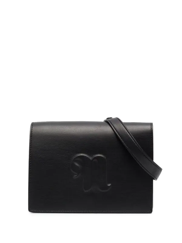Nanushka Embossed Logo Shoulder Bag - Black