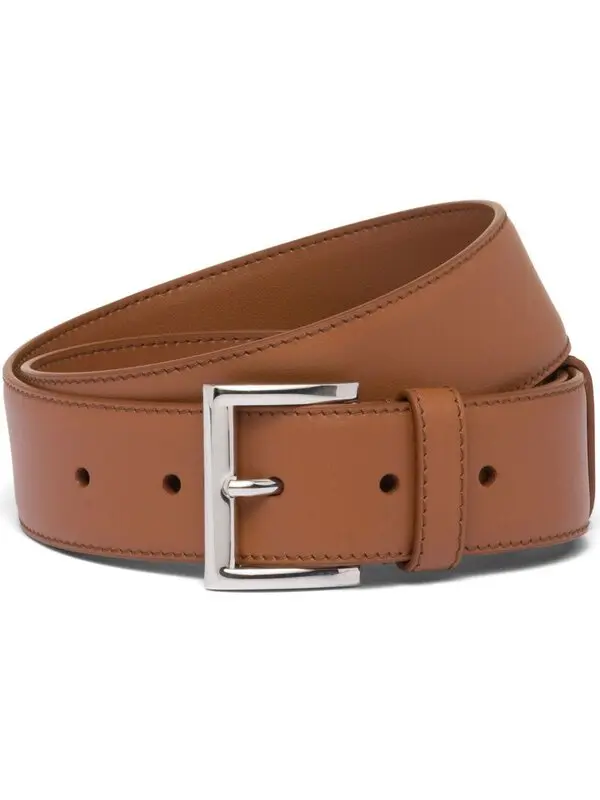 Prada Triangle-logo Leather Belt