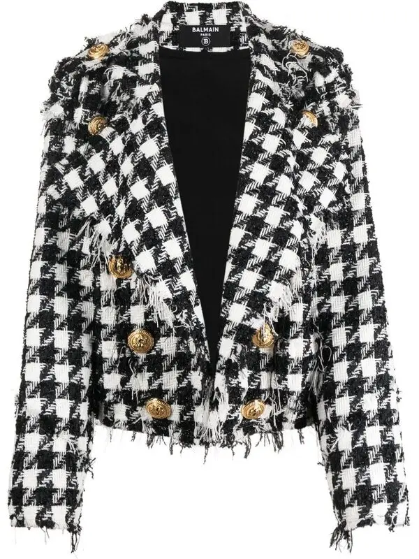 Balmain Frayed Tweed Jacket