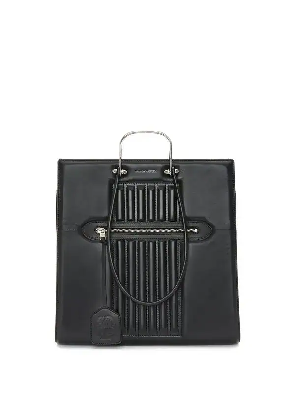 Alexander Mcqueen The Tall Story Tote Bag In Black 40% Off
