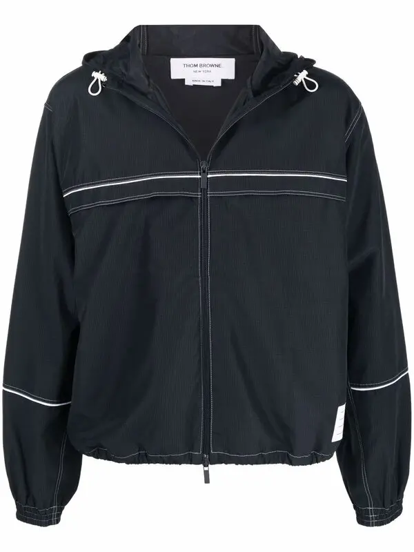 Thom Browne Contrast-stitch Hooded Track Jacket