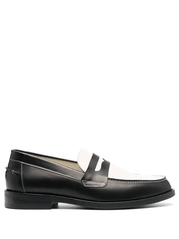 DUKE + DEXTER Esquire Color-block Leather Loafers