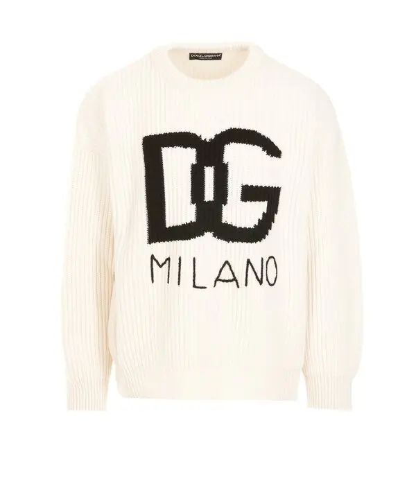 Dolce & Gabbana Dg Logo Pullover - White | Editorialist