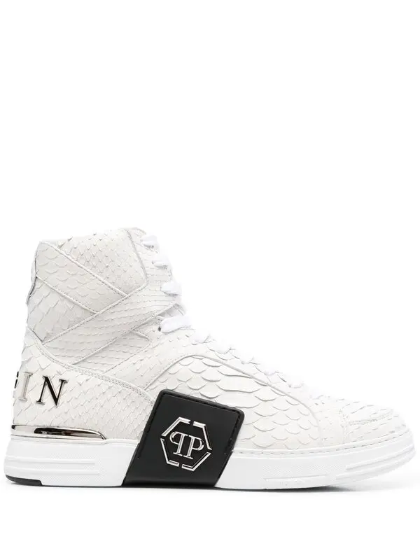 Philipp Plein Snakeskin-effect High-top Sneakers