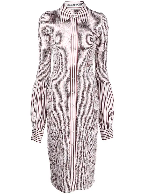 Alexander Wang Ruched Stripe-print Shirt Dress