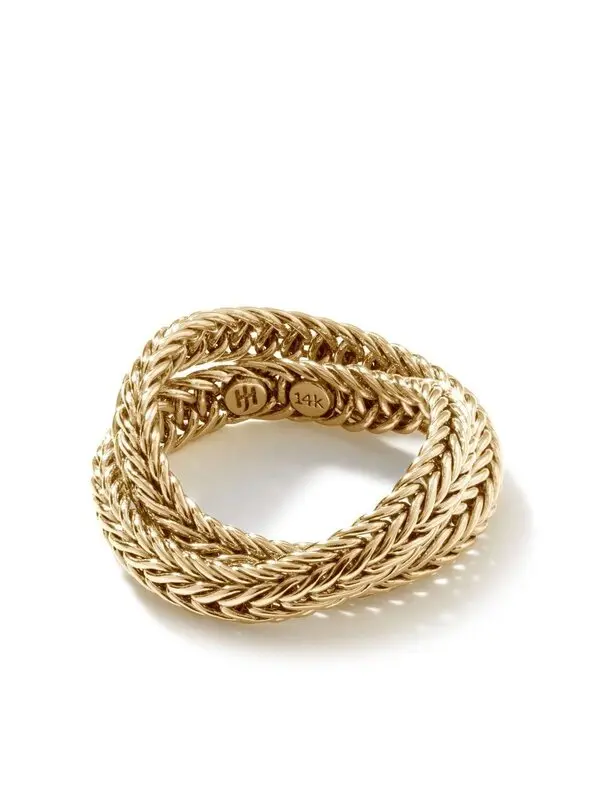 John Hardy 14kt Yellow Kami Chain Crossover Ring
