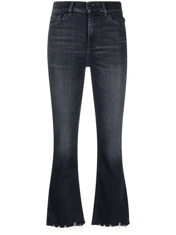 7 For All Mankind Raw-hem Cropped Jeans