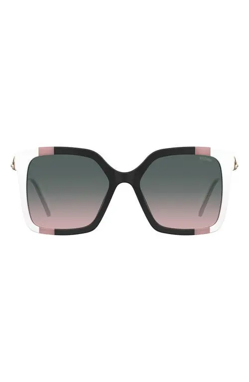 Moschino 55mm Gradient Square Sunglasses - Black/pink/white