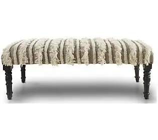 OX BAY TRADING CO. Ox Bay Tufted Cream Indoor Bench