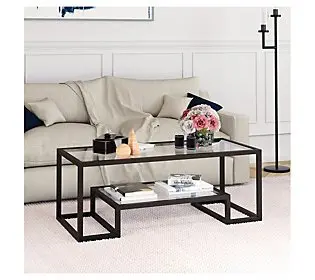 HUDSON&CANAL Hudson & Canal Athena 45' Coffee Table With Bot Tom Shelf