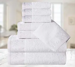 SUPERIOR Cotton 8-piece Absorbent Embroidered T Wel Set
