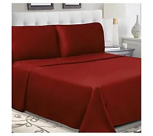 SUPERIOR Solid Cotton Percale Deep Pocket Sheet Set Queen