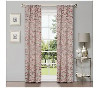 SUPERIOR Bohemian Leaves Blackout 2-piece Curtain Set, 26x63