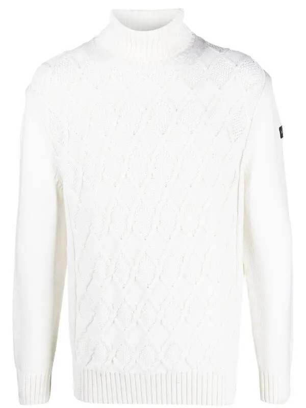 Paul & Shark Knitted Roll-neck Jumper - White