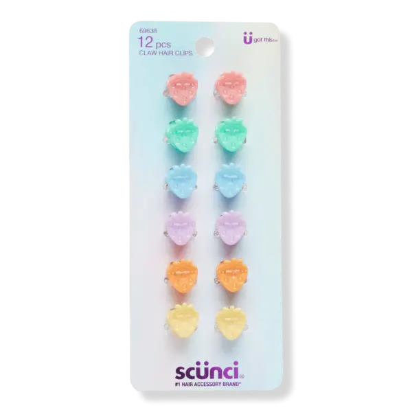 SCUNCI Strawberry Mini Claw Clips 12-pack