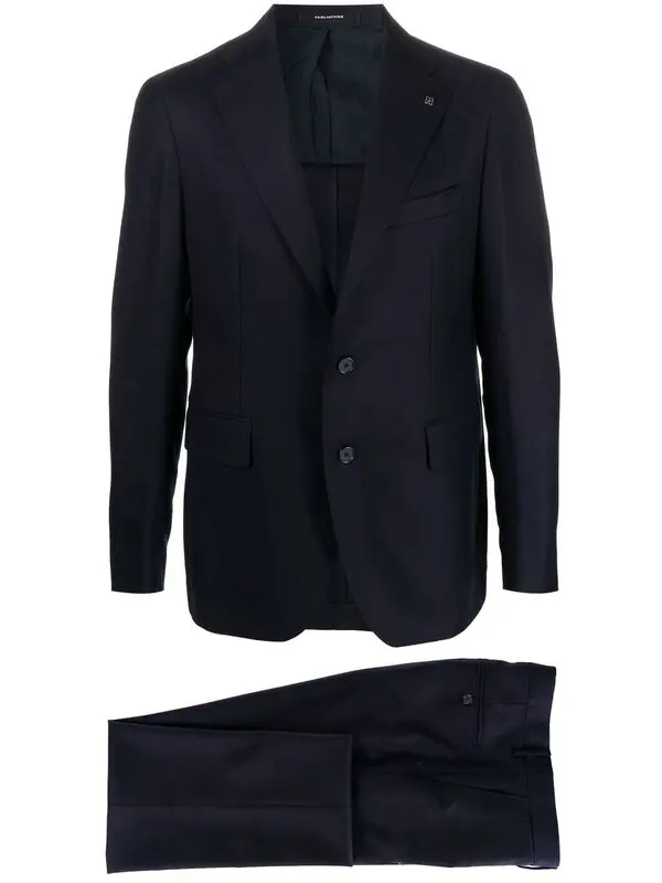Tagliatore Single-breasted Virgin Wool Suit - Blue