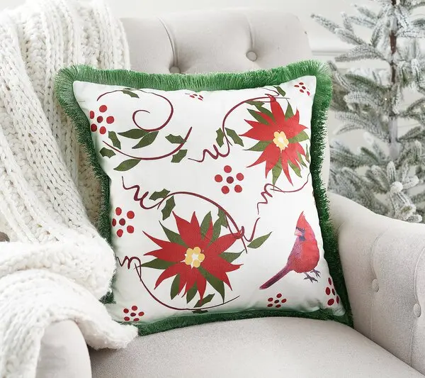 TEMP-TATIONS 18' Whimsical Plush Dec Pillow W/ Fringe