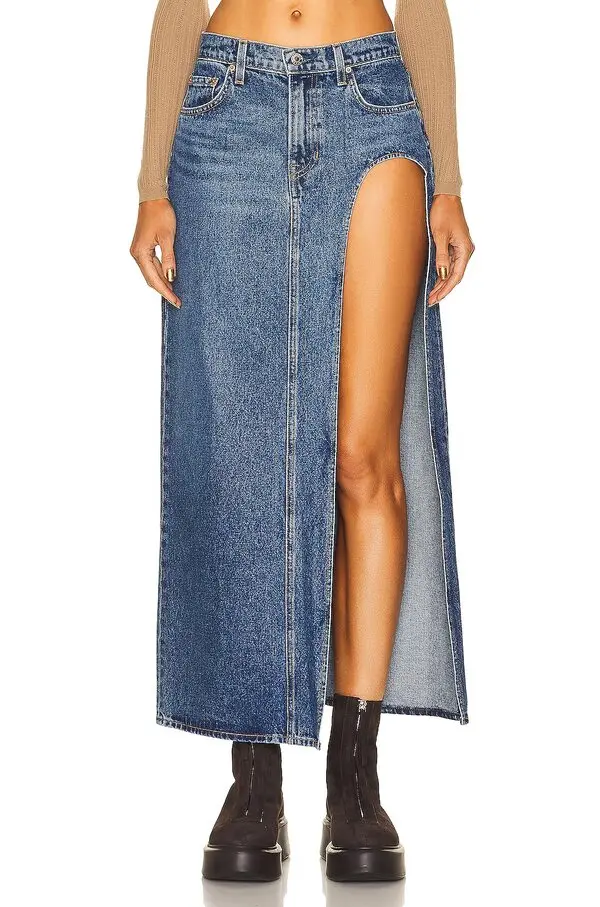 GRLFRND Blanca Denim Maxi Skirt