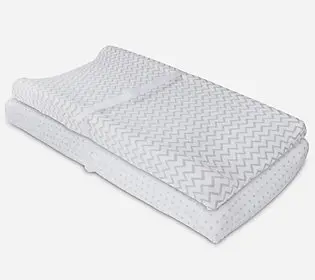 ELY'S & CO. Set Of 2 Grey Dot Changing Pad Cove R, Cradle Shee