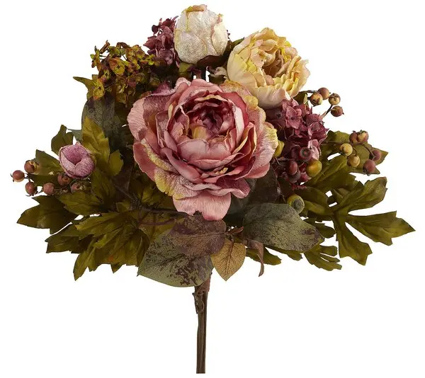 NEARLY NATURAL 17' Peony Flower Bouquet